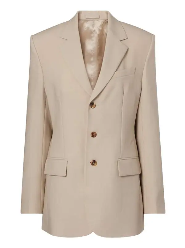 Wardrobe.NYC Virgin Wool Blazer - Beige