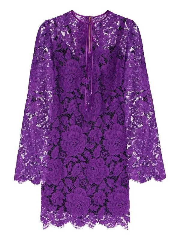Dolce & Gabbana Lace Minidress - Purple