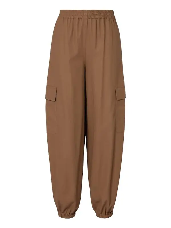 Max Mara Glauco Cotton Twill Tapered Pants - Brown
