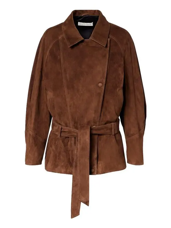 Nour Hammour Buffy Suede Jacket - Brown