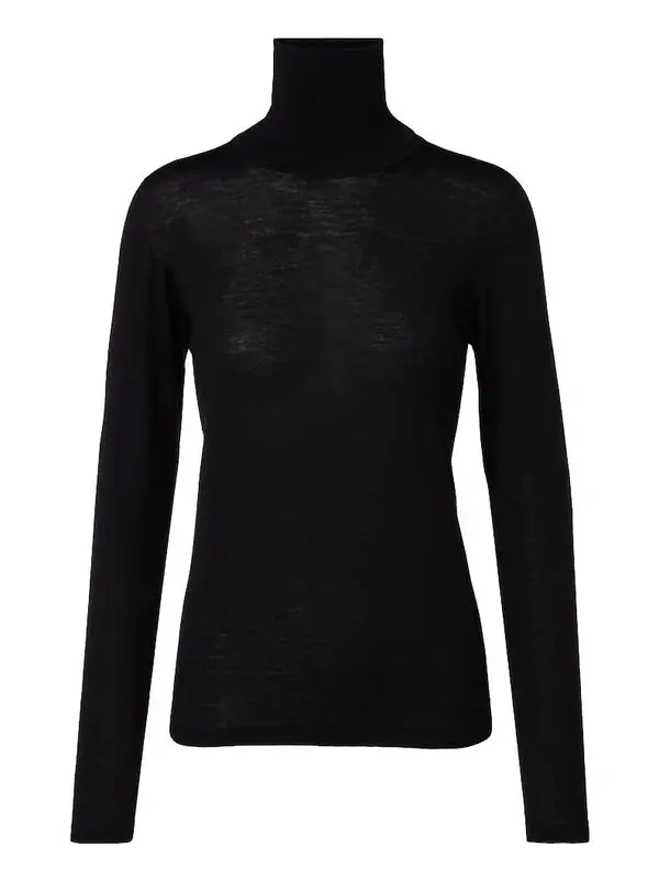 Max Mara Saluto Virgin Wool Turtleneck Sweater - Black