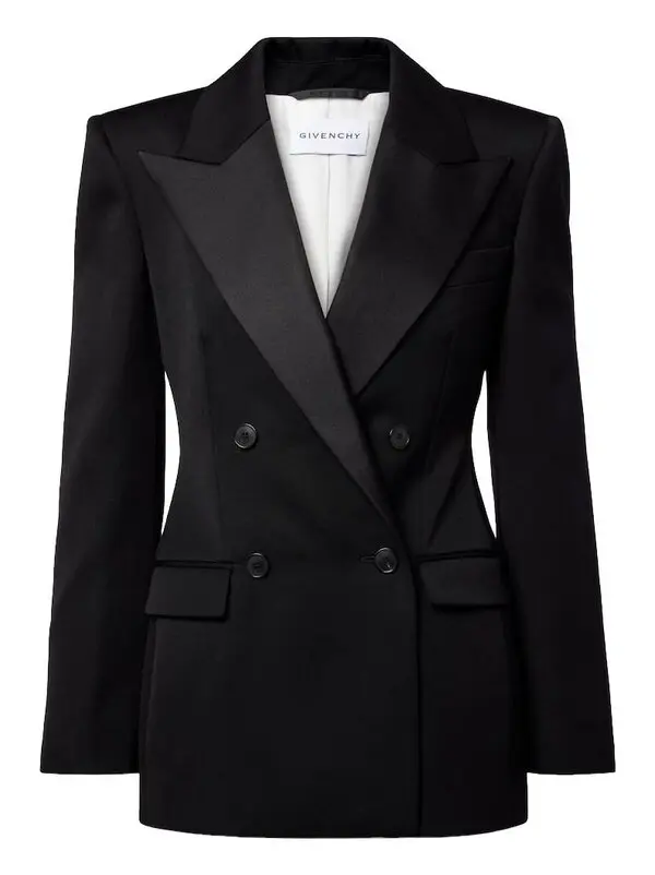 Givenchy Double-breasted Wool Blazer - Black