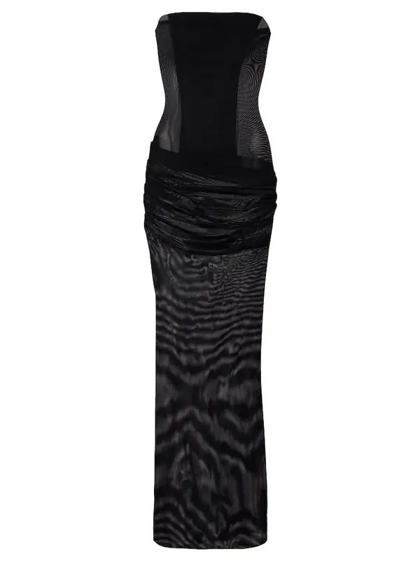 Alex Perry Sheer Strapless Corset Dress - Black