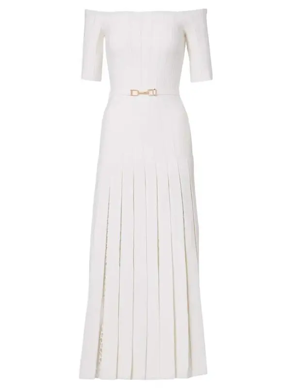 Gabriela Hearst Ribbed-knit Wool And Silk Maxi Dress - White