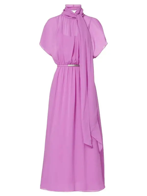 Max Mara Pineta Silk Georgette Maxi Dress - Pink