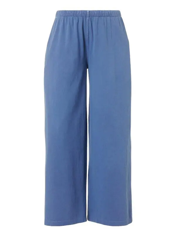 THE ROW Ukira Mid-rise Cotton Wide-leg Pants - Blue