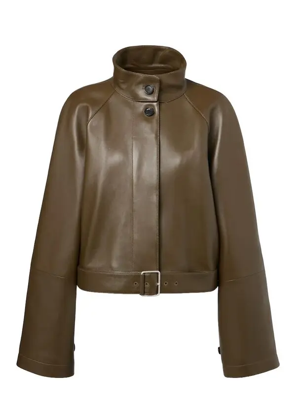 Loewe Anagram Leather Jacket - Green