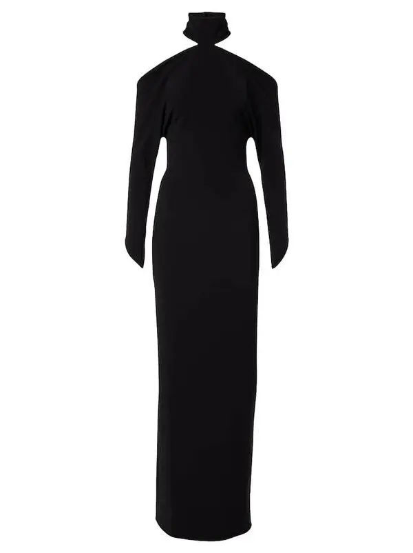 COURREGES Courrèges Circle Open-back High-neck Gown - Black