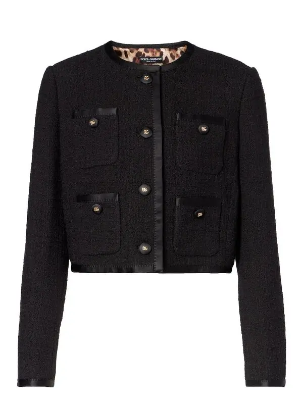 Dolce & Gabbana Dg Cotton-blend Jacket - Black