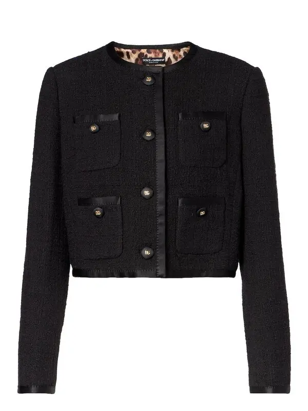 Dolce & Gabbana Dg Cotton-blend Jacket - Black