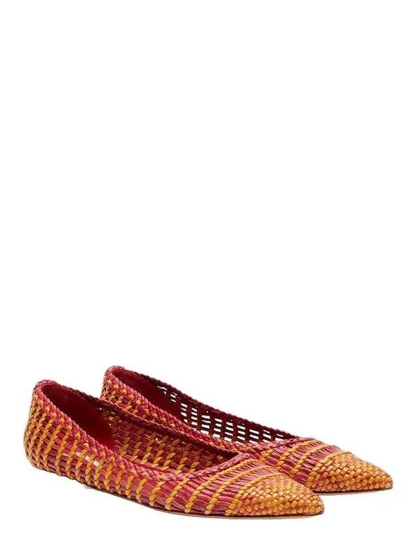 Gabriela Hearst Aurora Woven Leather Ballet Flats - Red