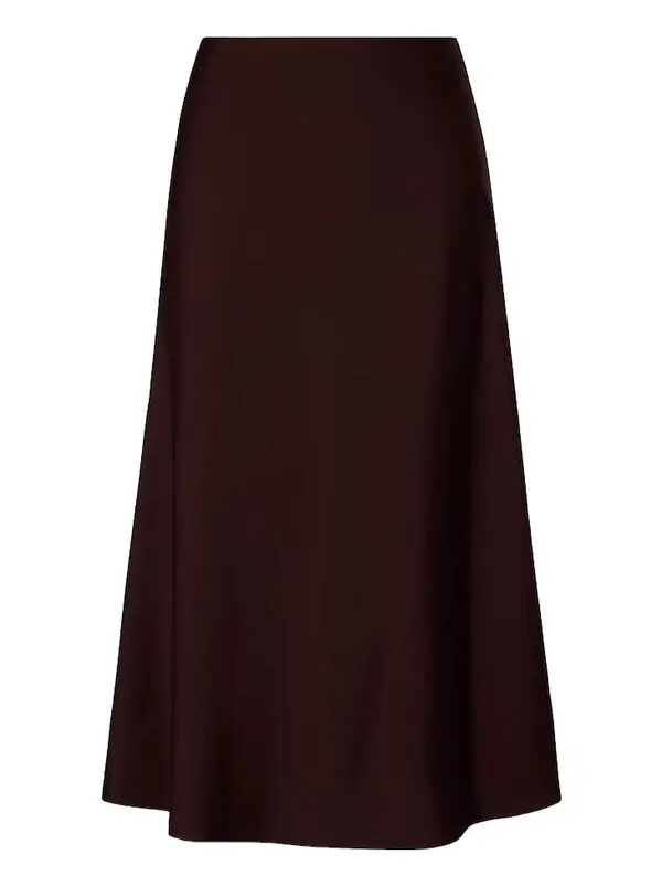 Brunello Cucinelli Wool-blend Midi Skirt - Burgundy