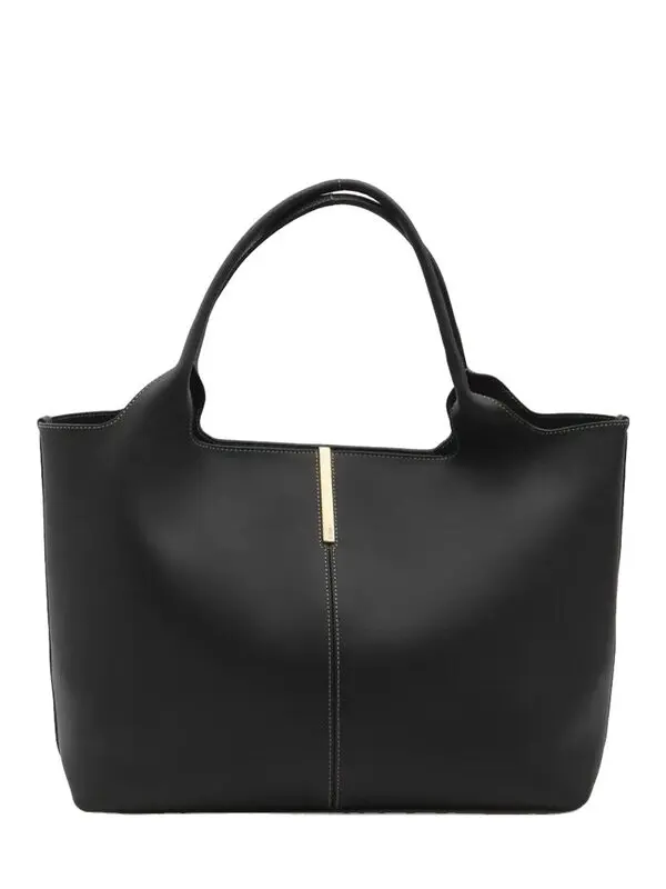 TOD'S Medium-small Leather Shopper - Black