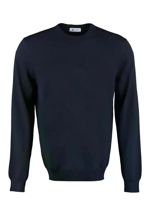 THE (ALPHABET) Wool Crew-neck Sweater - Blue