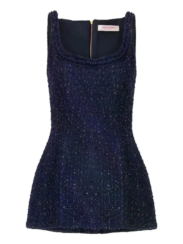 Carolina Herrera Tweed Top - Blue