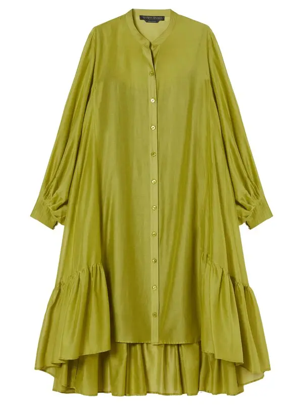 Marina Rinaldi X Maccapani Cotton-silk Macro Midi Dress - Green