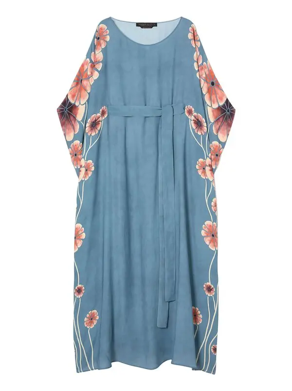 Marina Rinaldi X Maccapani Flowers Kaftan Maxi Dress - Blue