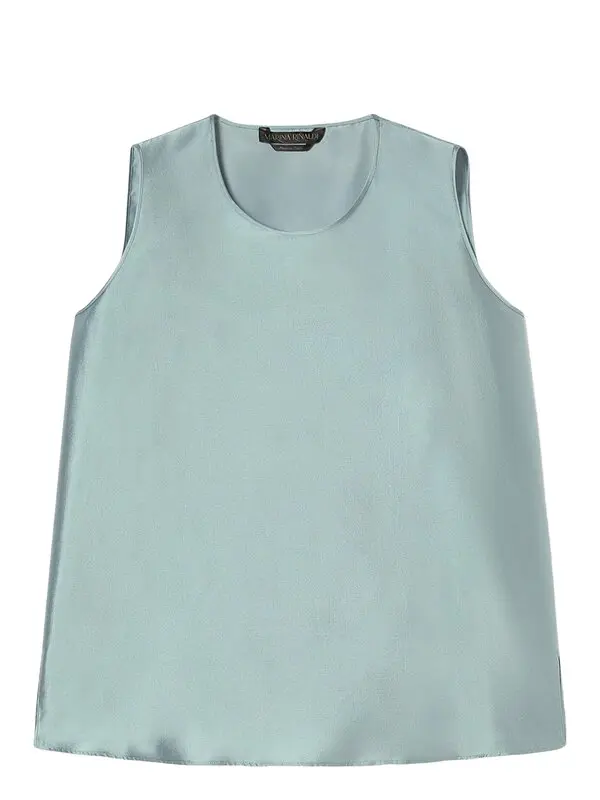 Marina Rinaldi Silk-cotton Tank Top - Green