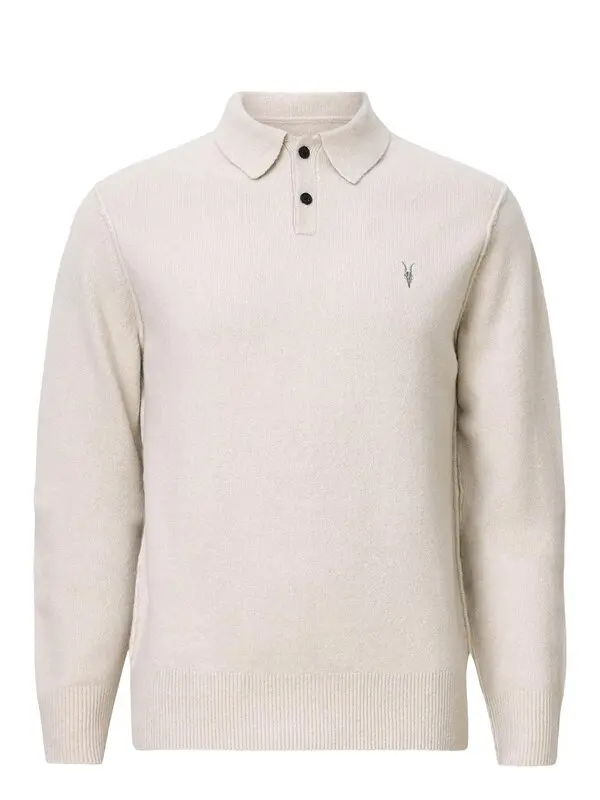 ALLSAINTS Ramskull Statten Polo Sweater - White