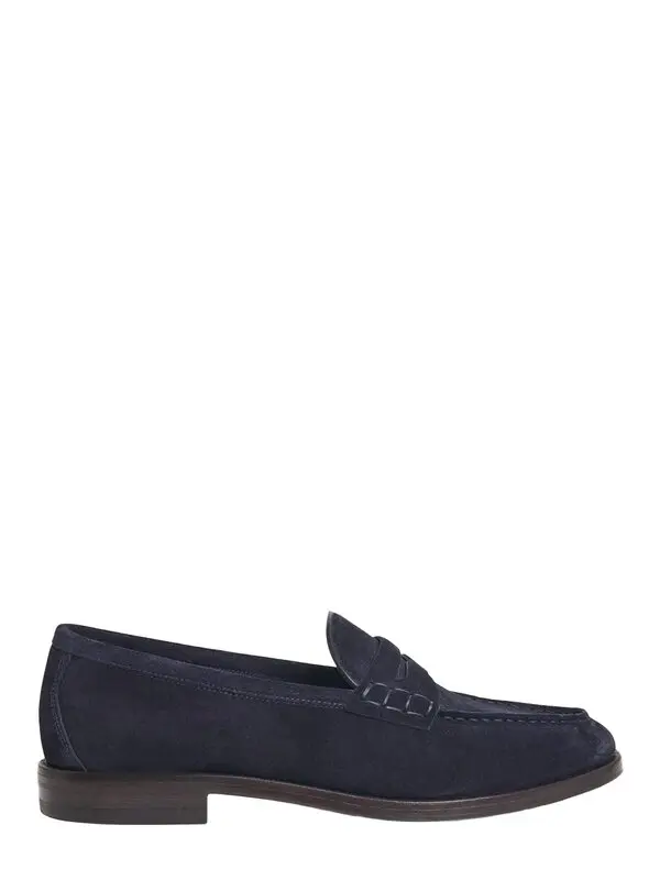 Ralph Lauren Purple Label Suede Bolden Loafers - Navy