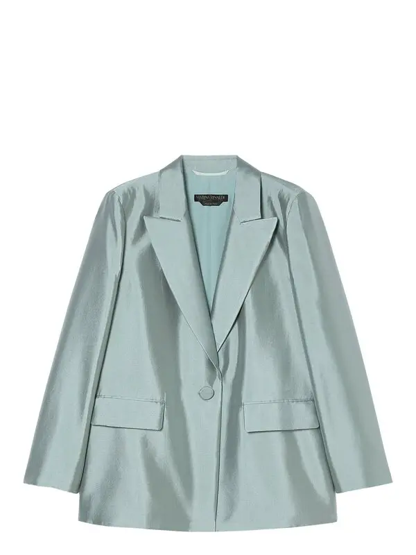 Marina Rinaldi Silk-blend Baruffa Blazer - Green