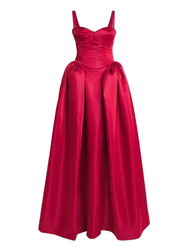 Sabina Bilenko Sleeveless Mistletoe Gown - Red