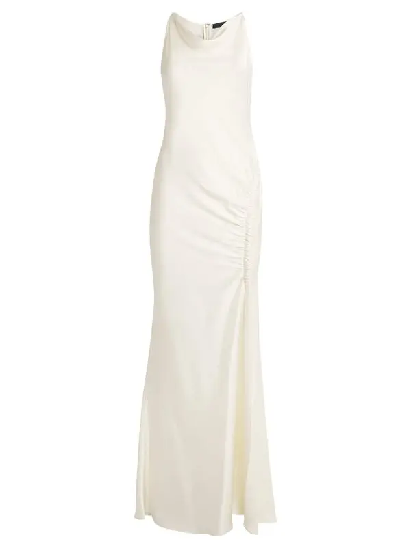 Lapointe Satin Cowl-neck Maxi Dress - Ivory