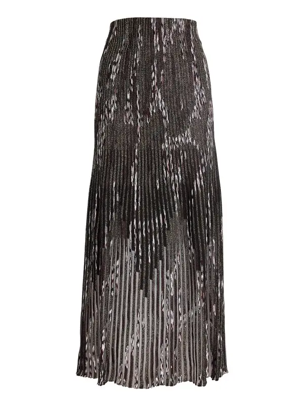Missoni Metallic Pleated Maxi Skirt - Black
