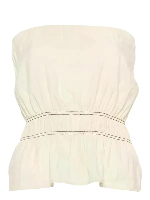 Nanushka Smocked Bandeau Top - Neutrals