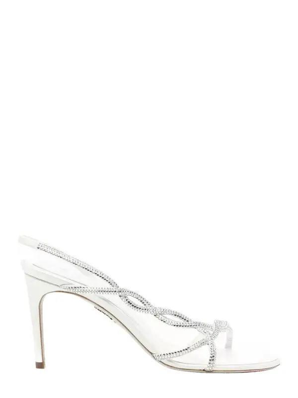 Rene Caovilla 90mm Crystal-embellished Slingback Sandals - White