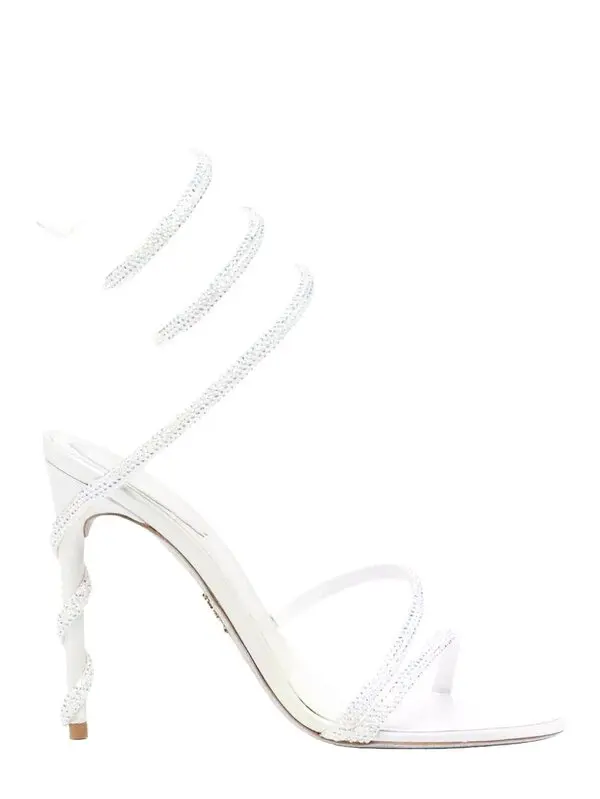 Rene Caovilla 120mm Spiral-embellished Sandals - White
