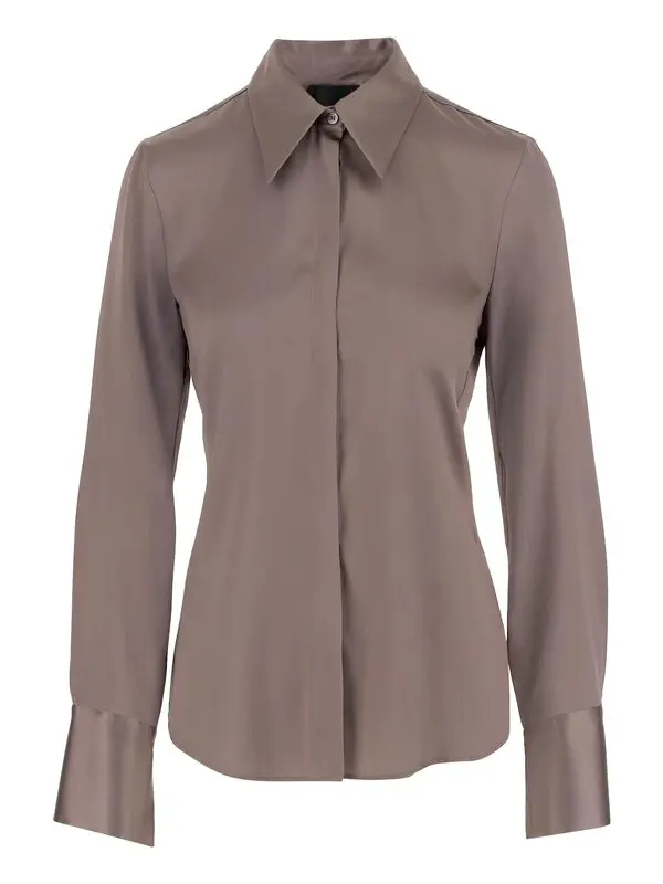 F.IT Stretch Silk Shirt - Beige
