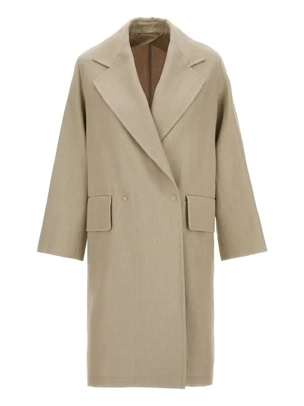 Max Mara Mescal Linen Trench Coat - Beige