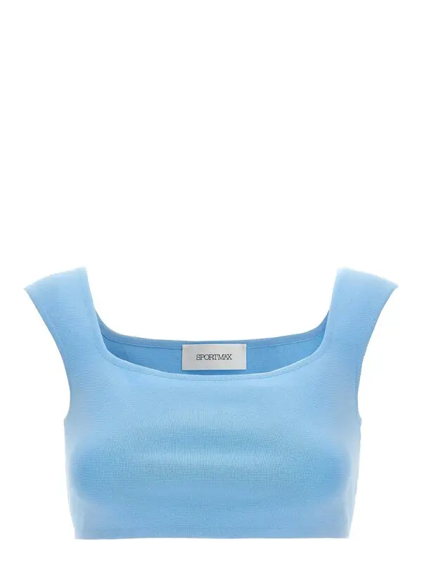 Sportmax Fulmine Knit Top - Light Blue