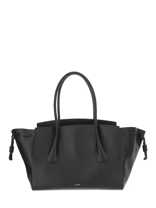 JIL SANDER Leather Tote Bag - Black