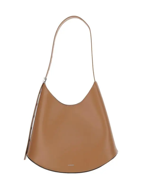 JIL SANDER Eldorado Medium Leather Shoulder Bag - Brown