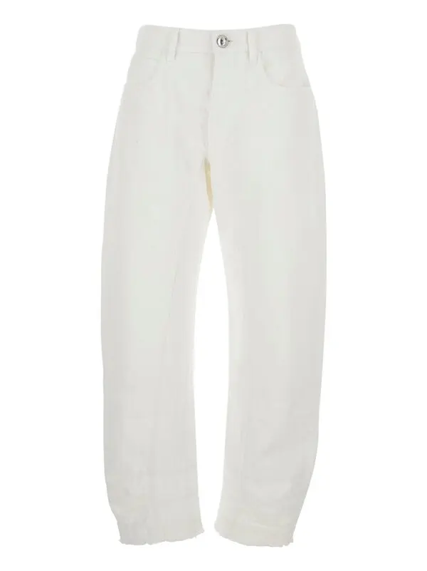 JIL SANDER Organic Cotton Denim Five-pocket Jeans - White