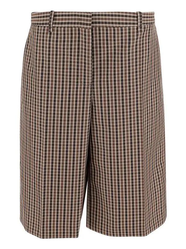 JIL SANDER Wool Plaid Short Pants - Red