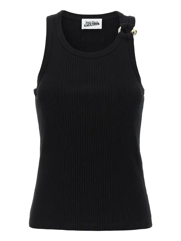 JEAN PAUL GAULTIER Tank Top With Piercing Detail - Black