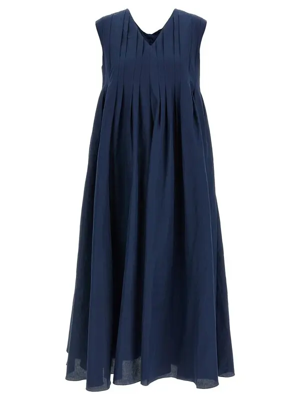 Max Mara Piega Flared Maxi Dress - Blue