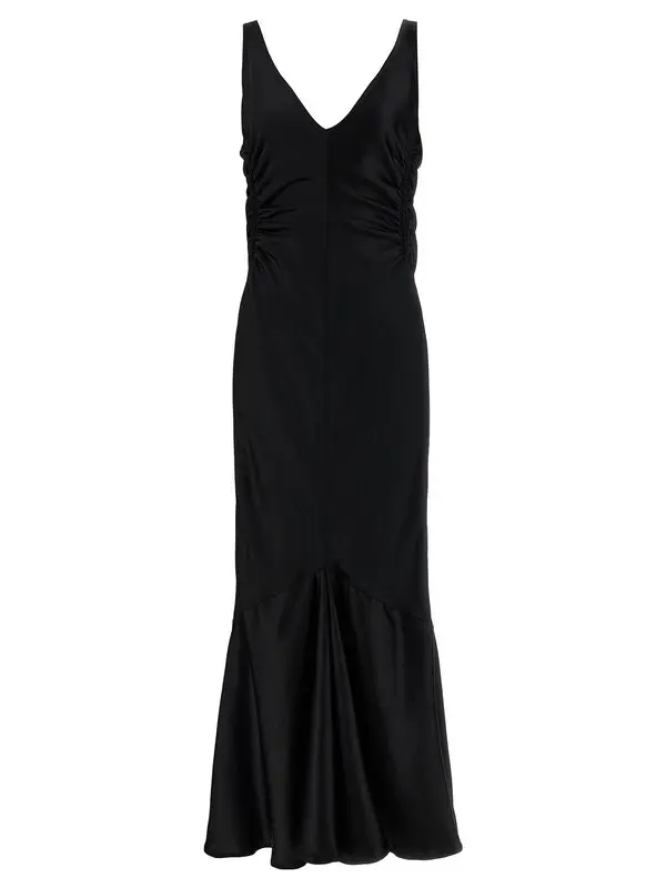Sportmax Katia Long Satin Dress - Black