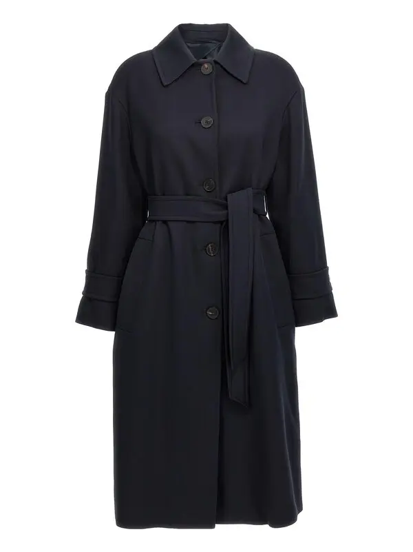 Max Mara Ilde Belted Coat - Blue