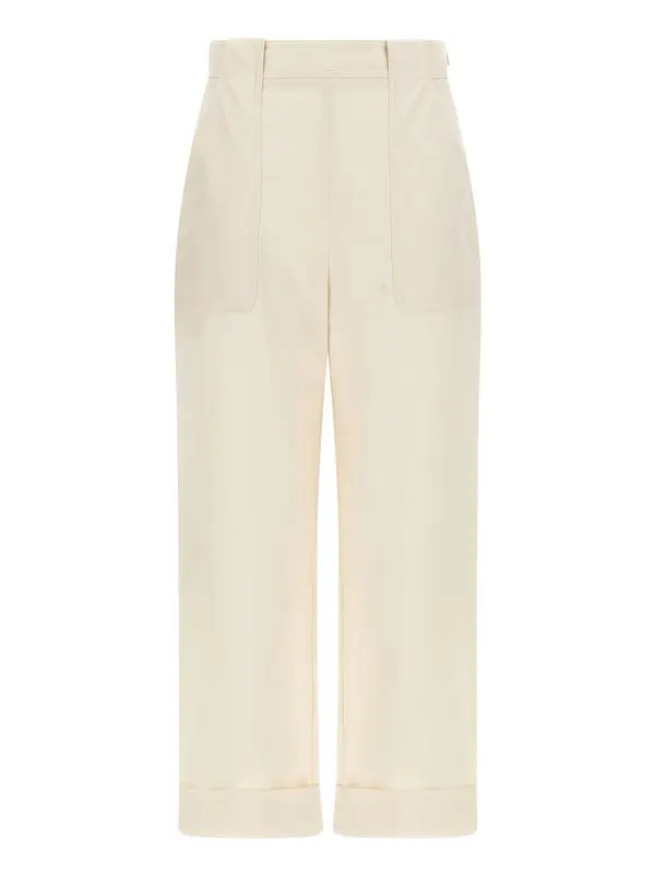 Max Mara Palio Wide-leg Gabardine Trousers - White