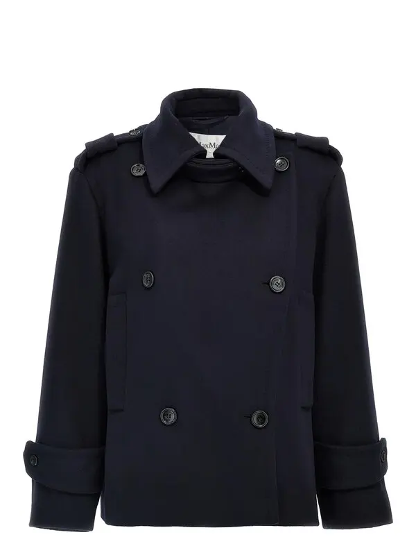 Max Mara Laveno Wool And Cashmere Coat - Blue