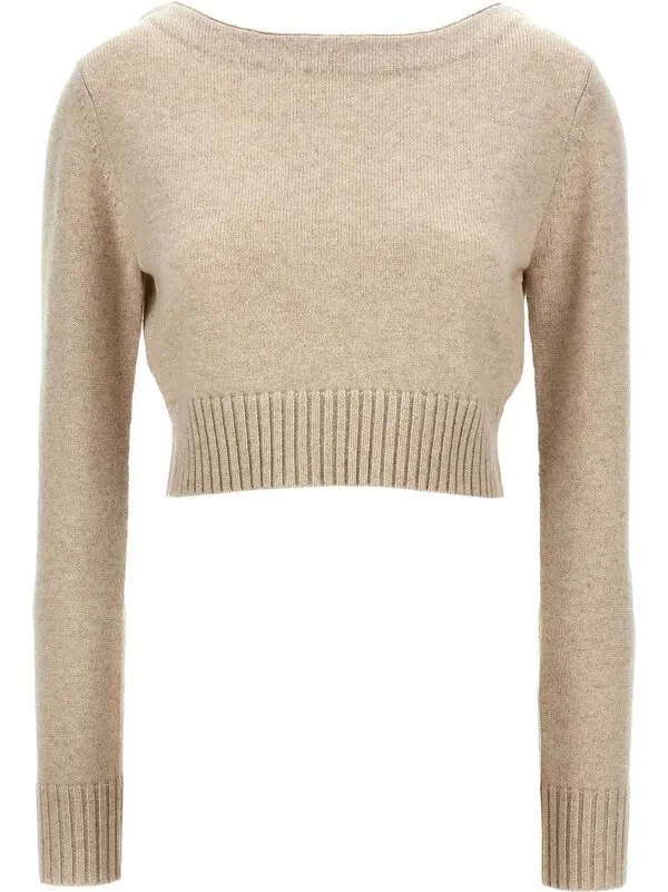 Max Mara Angri Cropped Sweater - Beige