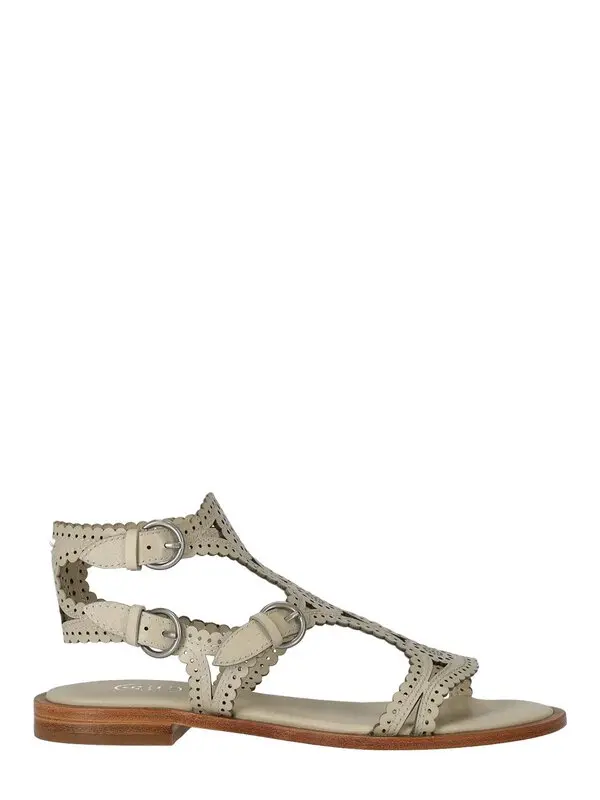 Ash Leather Flat Sandal - White