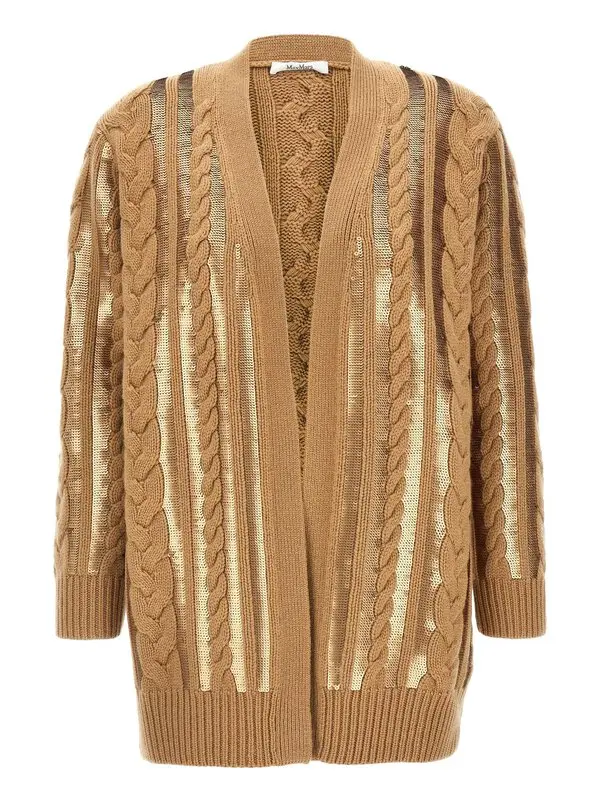 Max Mara Mirco Braided Sequins Cardigan - Brown
