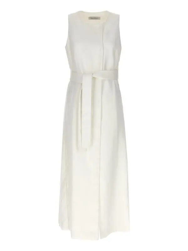 Max Mara Aureo Linen Maxi Waistcoat - White