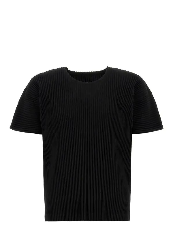 Issey Miyake Pleated T Shirt - Black