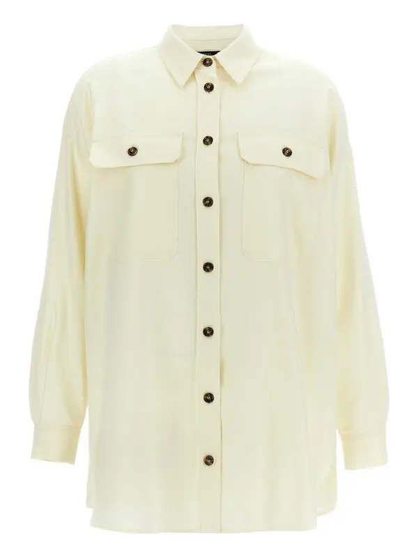 Max Mara Cotton Flannel Shirt - White